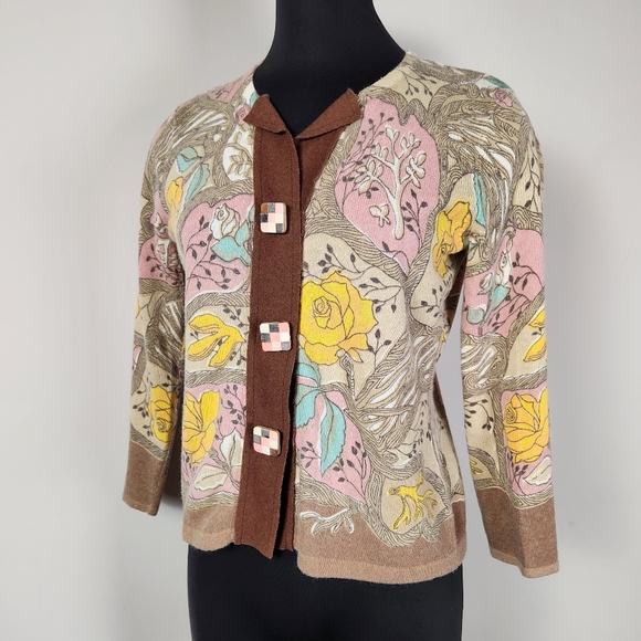 field & flower | Sweaters | Vtg Field Flower X Anthro Floral Wool ...